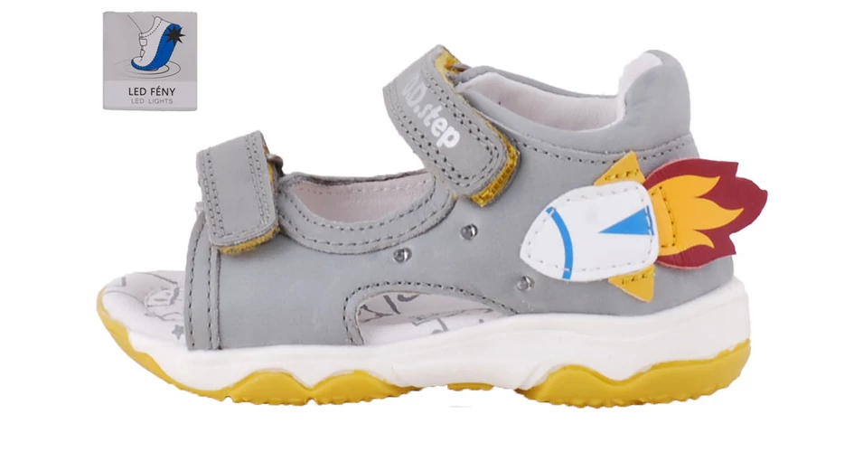 Rakétás, világítós, dd step szandál-Levendulagyerekcipő.hu